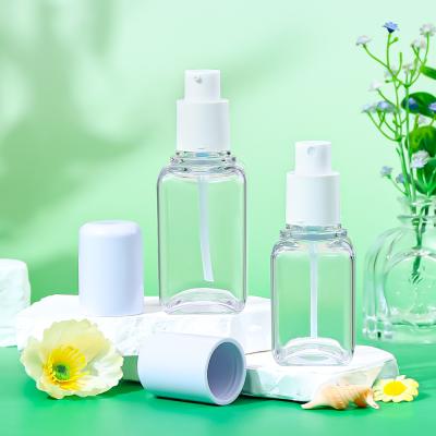 China PETG Transparent Thick-Wall Square Cosmetic Bottle with Lotion Pump & Spray Pump in Customizable Colors for sale