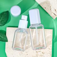 China Transparent PETG Thick Wall Square Cosmetic Bottle with Lotion Pump and Spray Pump for sale