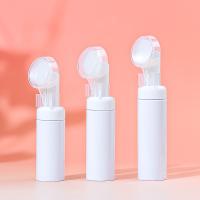 China Silicone Brush Foam Pump Bottle with 100ml Capacity and PET Material for Facial Cleansing for sale