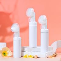 China Silicone Brush Foam Pump Bottle with 100ml Capacity and PET Material for Facial Cleansing for sale