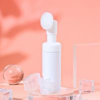 China Silicone Brush Foam Pump Bottle with 100ml Capacity and PET Material for Facial Cleansing for sale