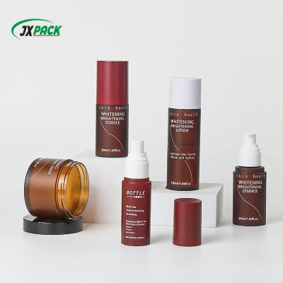 China Amber PET Cosmetic Bottle Set Manufacturer | Spray, Lotion, Toner Bottle & Cream Jar | OEM Packaging for sale