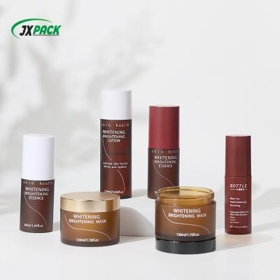 China Amber PET Cosmetic Bottle Set for Skincare Packaging for sale
