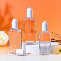 China PETG Flat Thick Wall Push Button Dropper Bottle for Serum Skincare Packaging for sale