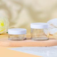 China PET Cosmetic Jar | Clear Cream Jar with White PP Lid for Skincare Packaging for sale