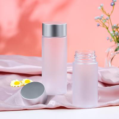 China Frosted PET Wide Mouth Cosmetic Jar with Silver Aluminum Lid - Recyclable and High Impact Resistant for sale