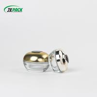China Luxury Glass Cream Jar with Electroplated Gold Lid – Leak Proof & Customizable Cosmetic Glass Jar for sale