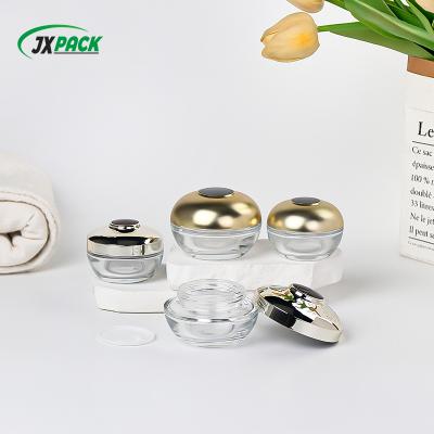 China Customizable Leak-Proof Eco-Friendly Glass Cream Jar for Luxury Cosmetic Packaging for sale