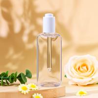 China PETG Plastic Cosmetic Dropper Bottle with Thick Wall Construction and Flat Square Shape for Serum Packaging for sale