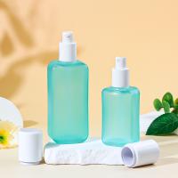China Frosted PETG Flat Square Skincare Bottle | 30ml 50ml 100ml Thick Wall Cosmetic Packaging with Pump for sale