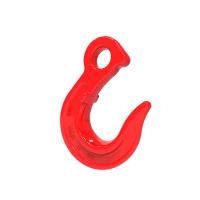 China Alloy Steel Eye Hoist Hook 0.75-30T G80 Chain Compatible Forged Quenched Tempered for sale