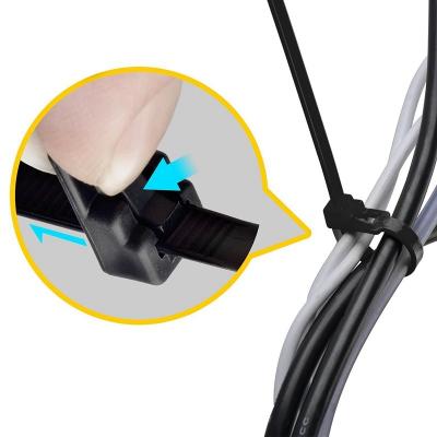China Plastic Nylon Cable Ties Reusable Releasable 8 Inch Black Color 150x7.2mm for sale