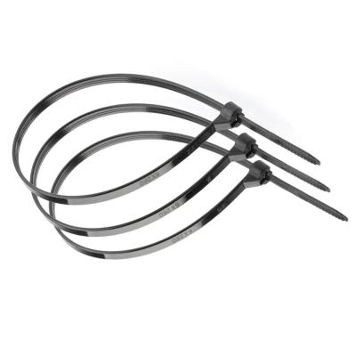 China SS Barb Nylon Cable Tie 50 Lbs 8 Inch Black Tie Wrap 100 pcs/Bag for sale