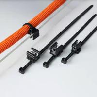 China Black Plastic Nylon Cable Tie Straps 4.8mm Width 100pcs With kabelclip for sale
