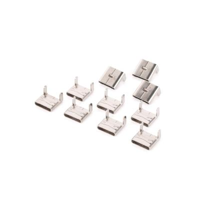 China Heavy Duty 316 Stainless Steel Wing Seal 1/2 Inch Wide Ear Steel Band Clips for sale
