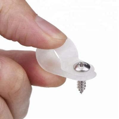China R Type Nylon Plastic Cable Tie Accessories Screw Mounting Cable Fastener Clips for sale