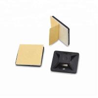 China Black PE Cable Tie Accessories 28 x 28mm Adhesive Zip Tie Holders ROHS Approved for sale