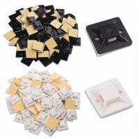 China Black PE Cable Tie Accessories 28 x 28mm Adhesive Zip Tie Holders ROHS Approved for sale