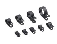 China 1000Pcs PE Cable Tie Accessories 1/2 Inch Plastic R Type Clip Clamp for sale