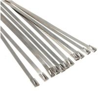 China Ball Lock Zip Cable Tie Stainless Steel 304 Solid Exhaust Wrap Locking for sale