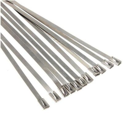 China Ball Lock Zip Cable Tie Stainless Steel 304 Solid Exhaust Wrap Locking for sale
