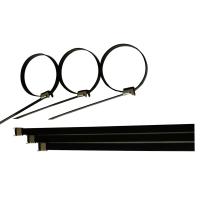 China 5.6x300mm Stainless Steel Zip Ties Exhaust Pipe Header PVC Coated SS Cable Ties for sale