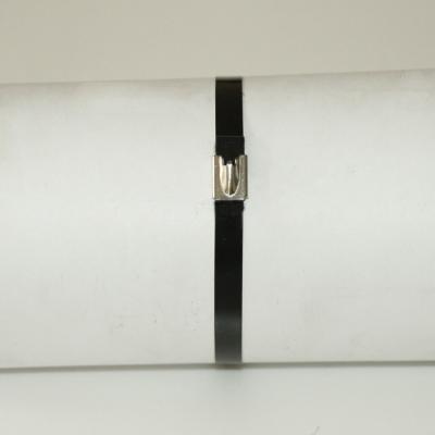China UV Resistant Black 316 Stainless Steel Cable Ties Polyester Coated SS Zip Ties for sale