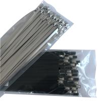 China 5.6x300mm Stainless Steel Zip Ties Exhaust Pipe Header PVC Coated SS Cable Ties for sale