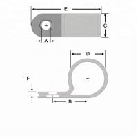 China Plastic R Type Cable Clip Clamp ROHS Approved For 13.2mm Plastic Cable Clips for sale
