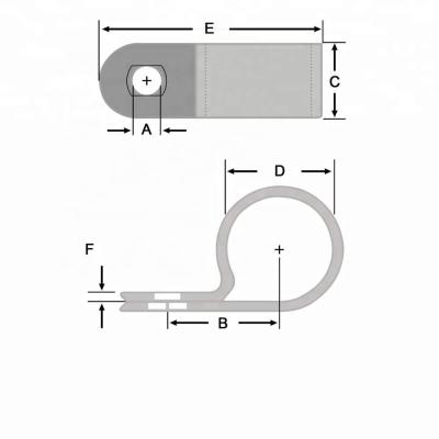 China Plastic R Type Cable Clip Clamp ROHS Approved For 13.2mm Plastic Cable Clips for sale