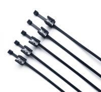 China Black Plastic Nylon Cable Tie Straps 4.8mm Width 100pcs With kabelclip for sale
