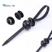 China 7.5x280mm Delock Cable Tie Black Color With Slat Base Nylon Clamp for sale