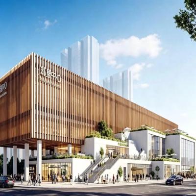 China Large Span Prefabricated Multi-Story Steel Structure Supermarket Shopping Mall Building for sale