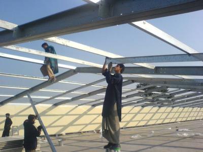 China Structural Steel Frame Chicken House Integrated with Automated Floor Drinking Lines for sale