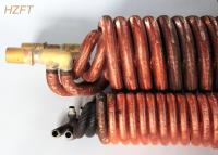 China Tin Plated Copper Finned Tube Coils for Drinking Water Heaters - C12200/C12000 Material with 11 FPI and 180mm Root Diameter for sale