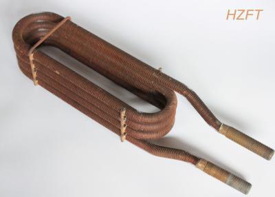 China Aluminum Copper Water Heating Coil Heat Exchanger for Automotive Engineering with 11 FPI and 180mm Root Diameter for sale
