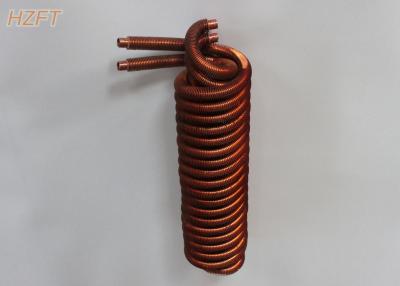 China Integrated Copper Fin Coil Heat Exchanger for Tankless Water Heaters with 180mm Root Diameter and 100mm Wall Thickness for sale