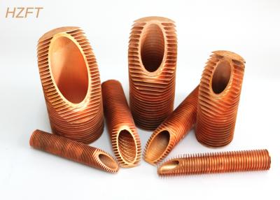China Cold Worked Copper Finned Tube 5-26 FPI 0.7-2mm Wall for Air Cooling Heat Exchangers for sale