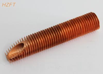 China Cold Worked Extruded Copper Fin Tube for Solar Heating Systems - 5-26 FPI, 0.7-2.0mm Wall Thickness for sale