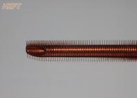 China Copper Extruded Finned Tube 0.7-2.0mm Wall Thickness with 5-26 FPI for Heat Exchangers for sale