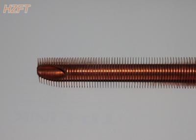 China Copper Extruded Finned Tube 0.7-2.0mm Wall Thickness with 5-26 FPI for Heat Exchangers for sale