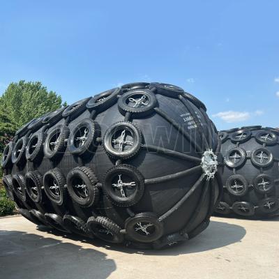 China Heavy Duty Inflatable Dock Fenders , Black Rubber Marine Floating Fenders for sale