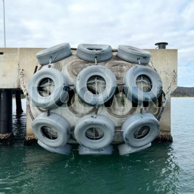 China High Pressure Inflatable Ship Fender 50kPa 80kPa Navy Gray Pneumatic Fenders For Ships for sale