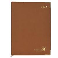 China Annual Planner Brown Vertical Layout with Hourly Schedule And Corners for Easy Tracking for sale