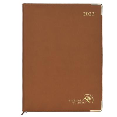 China Annual Planner Brown Vertical Layout with Hourly Schedule And Corners for Easy Tracking for sale