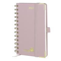 China 2023 6.75X4.2 Inch Custom Academic Planner Wirebound Light Pink for sale