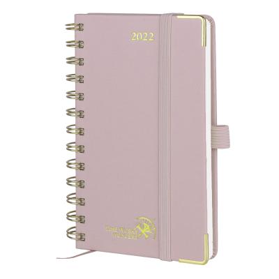 China 2023 6.75X4.2 Inch Custom Academic Planner Wirebound Light Pink for sale