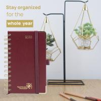China Academic Planner 2023 Bordeaux Hardcover Spiral Mini Size 4.13 x 6.75 Inches for sale