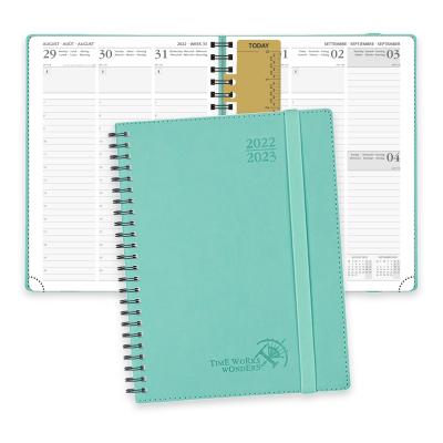 China Week to Week Student Planner 22-23 Green 8.75 x 6.5 Inch Vertical Layout FSC 100 GSM Ivory Paper for sale