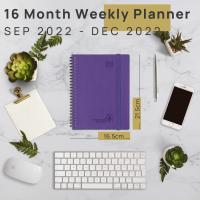 China 16-Month Weekly Planner 2023-2024 Purple 8.75x6.5 Inch FSC Paper for sale